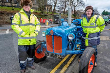 38435066-Mick Kibble and Harry Nelson with their Fordson Dexter tractor ...