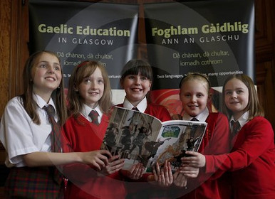 14500091-Glasgow Gaelic School P6 pupils, from left Charlotte Moock ...