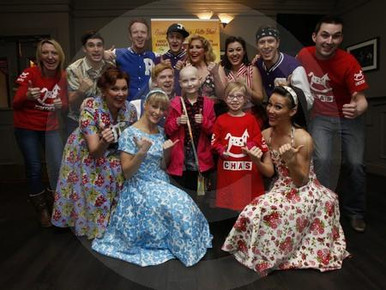 27065087-Pictured at the Kings theatre, Glasgow are- back row pictured ...