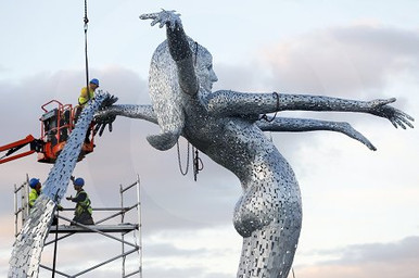 15738970-Work in progress on Arria, a 10 metre high artwork created by ...