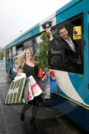18161690-STV Weatherman Sean Batty launches the Braehead Shuttle Bus ...