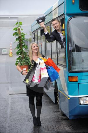 18161691-STV Weatherman Sean Batty launches the Braehead Shuttle Bus ...