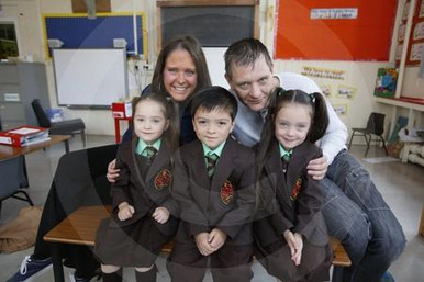25325694-Back To School Feature Pictured Triplets Gracie , Joshua and ...