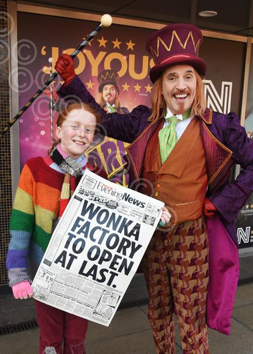 39702363-Gareth Snook as Willy Wonka, and Noah Walton, 13, as Charlie ...