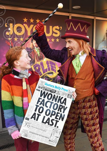 39702355-Gareth Snook as Willy Wonka, and Noah Walton, 13, as Charlie ...