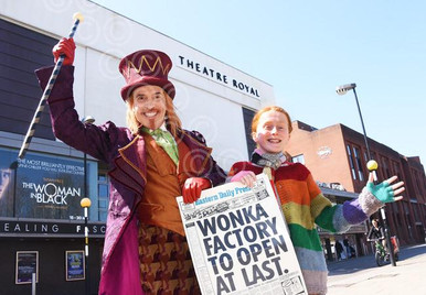 39702349-Gareth Snook as Willy Wonka, and Noah Walton, 13, as Charlie ...