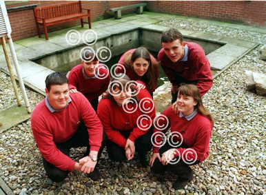 39832624-Ysgol y Grango, Rhos year 11 pupils in the memorial garden ...