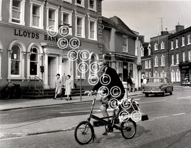 39844708-Miss Muriel Macarthy Headmistress of Leman on her bike in ...