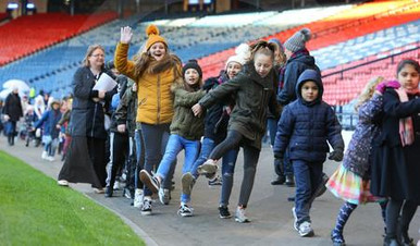 35756217-Annual giant Conga at Hampden stadium. 1000 primary school ...