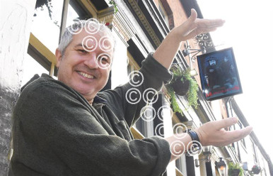 39889115-Phil Cutter, landlord, with the Murderers and Gardeners Arms ...
