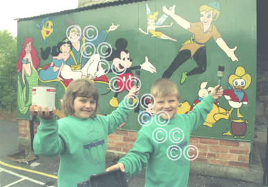 40049223-Wrexham bygones Sarah Biddle and Leigh Jones, in front of the ...
