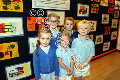 40049520-Pupils from FS1 at Bronington School with their artwork that ...