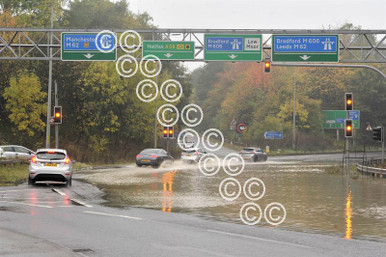 40049976-Chain Bar roundabout is closed due to flooding caused by a ...
