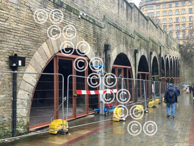 40079872-The frames of the gates have been installed at Forster Square ...