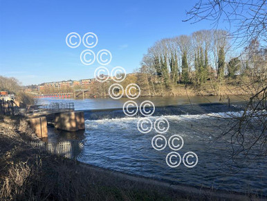 40114819-BARRIER: The weir on the River Severn made it impossible for ...