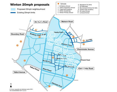 40123986-Map of the proposed 20mph speed limits Image: BCP Council ...