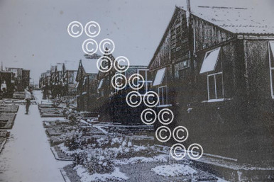 40318144-The well tended gardens in front of the huts at Harperley when ...