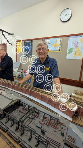 40350421-Peter Making with one of the layouts Image: Chris Atkinson ...