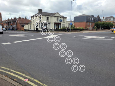 40380296-The flags were painted on the double mini roundabouts by the ...