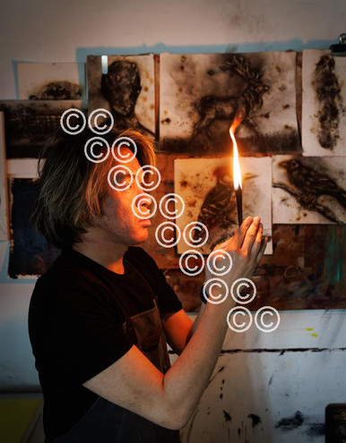 40409475-Artist Frank To pictured in his studio at Wasps Artists ...