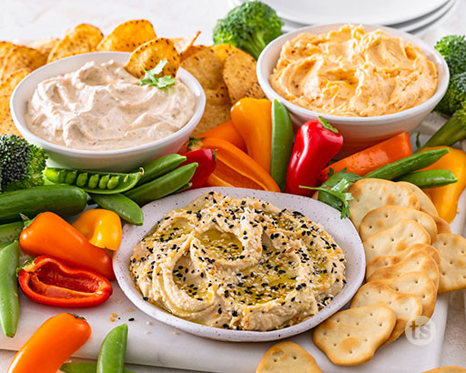 Lightened Up Dips & Spreads Board