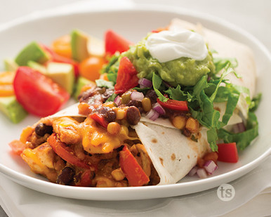 Chicken, Bean & Salsa Burritos