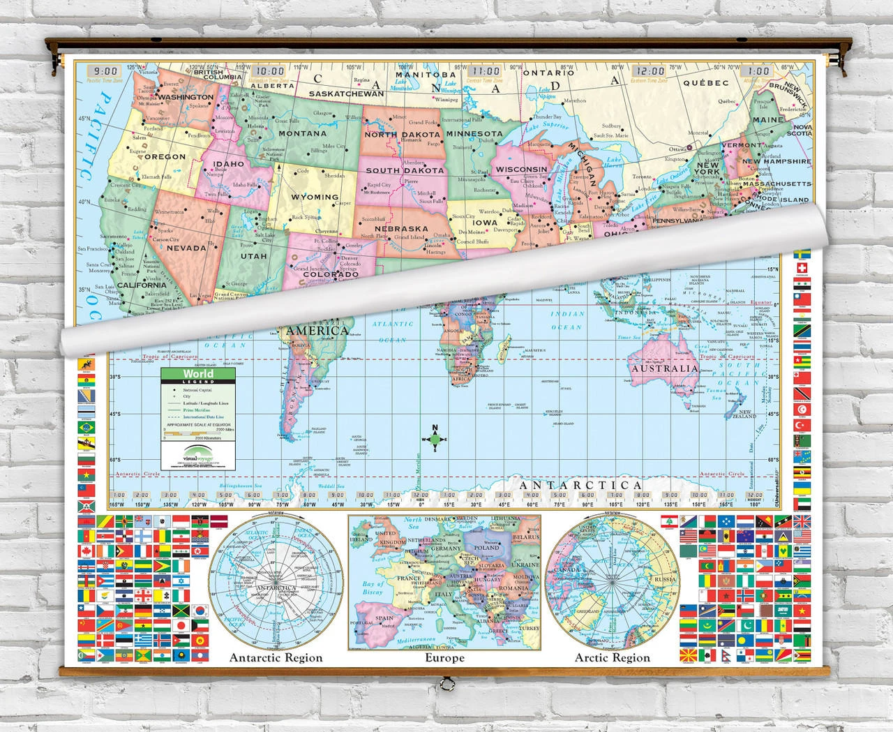 Advanced U.S. & World Political Combo from Kappa Maps | World Maps Online