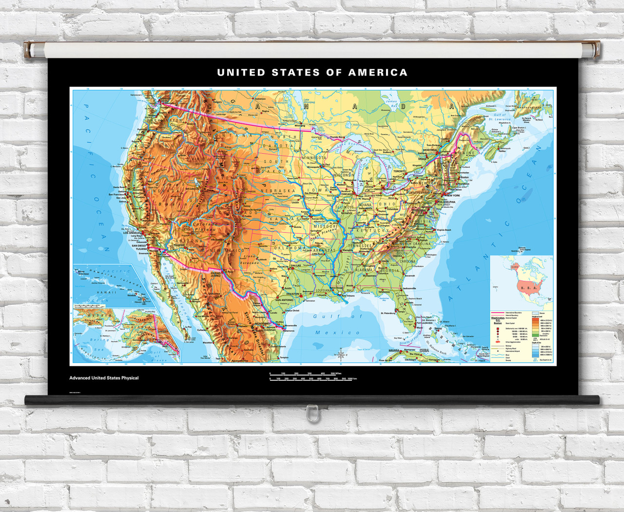 Advanced U.S. & World Physical Spring Roller Combo Map Set - from Klett ...