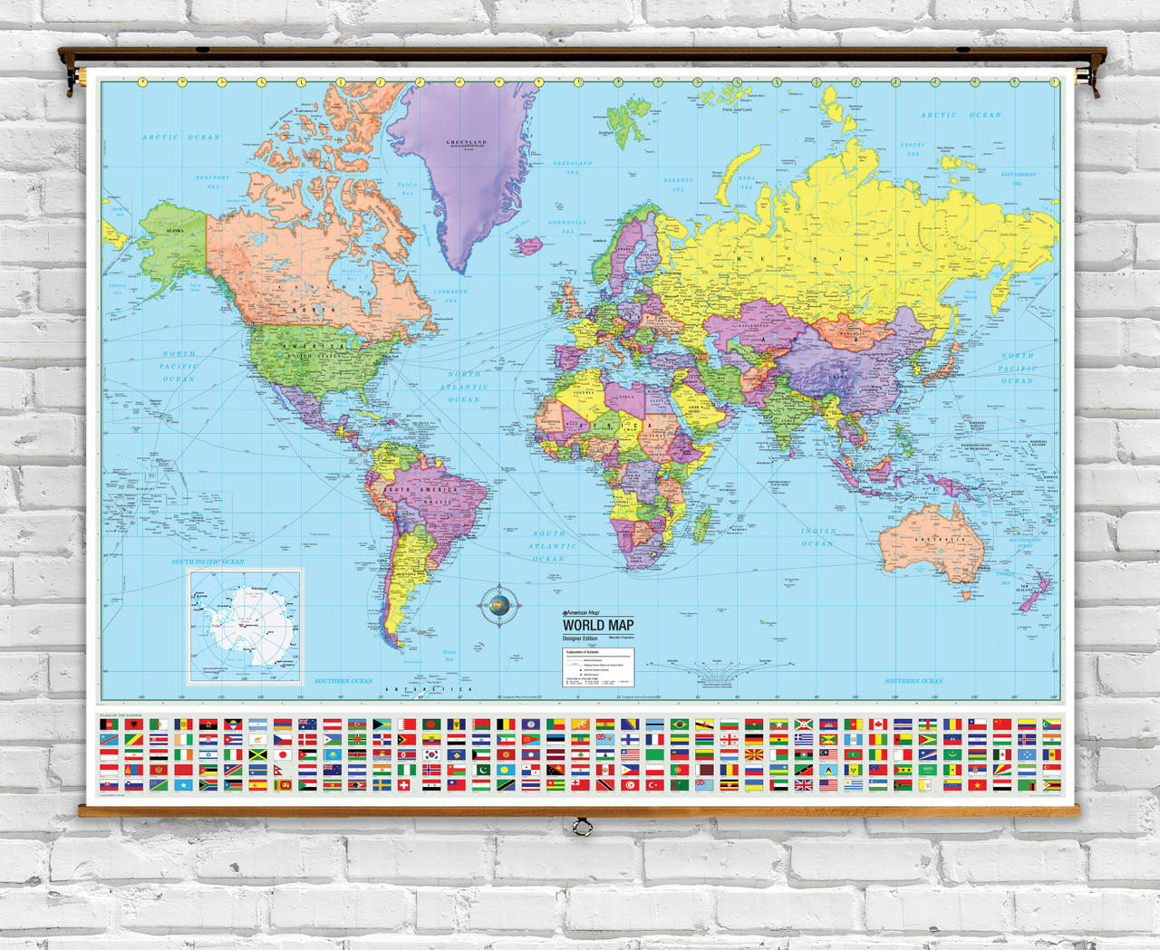 Advanced U.S. & World Political Combo from Kappa Maps | World Maps Online