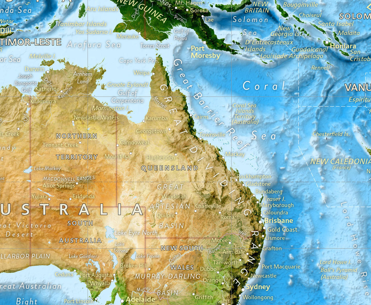 Enhanced Physical World Satellite Image Map Mural - Removable Wallpaper ...