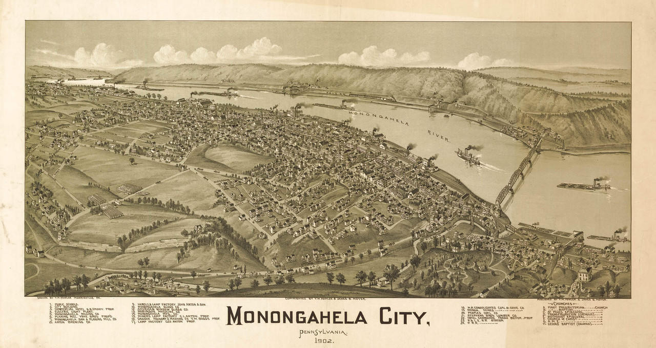 Historic Map - Monongahela, PA - 1902 | World Maps Online