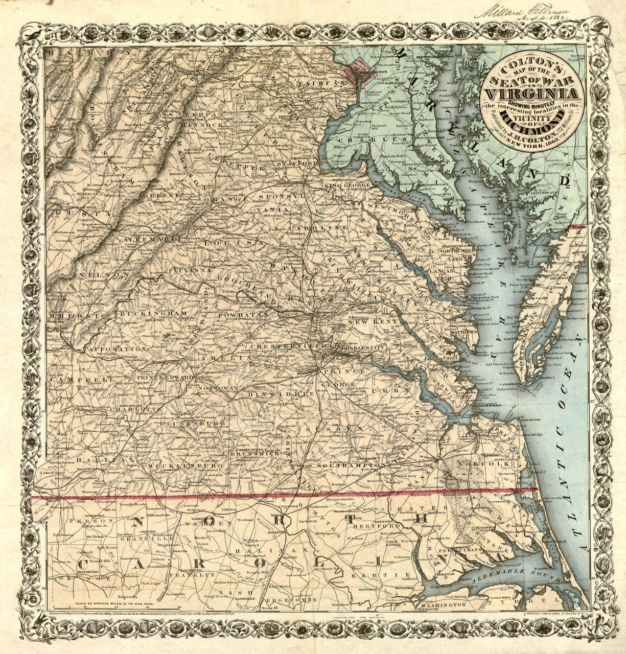 Historic Railroad Map of North Carolina & Virginia - 1891 | World Maps ...