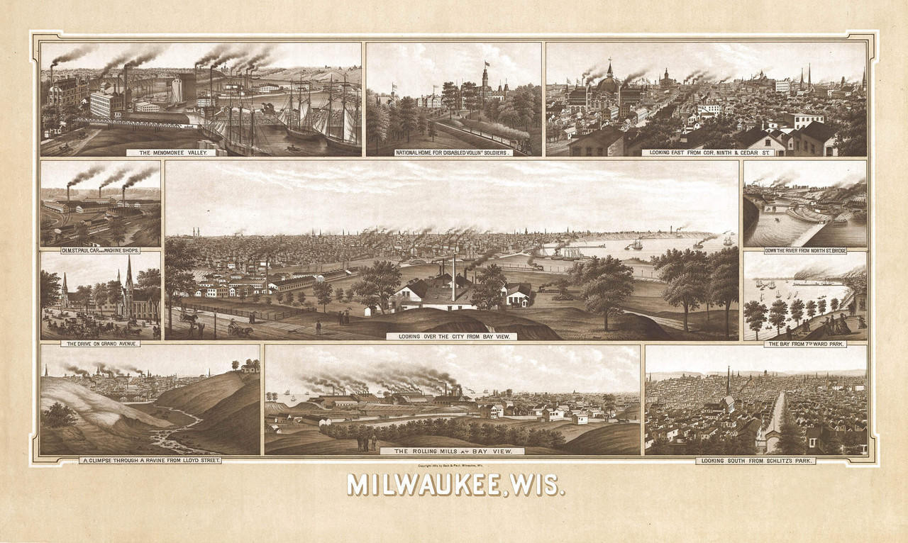 Historic Map - Milwaukee, WI - 1882 | World Maps Online