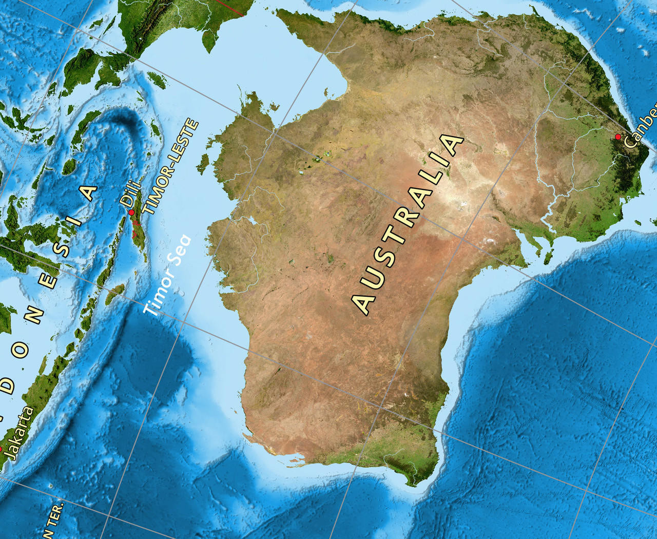 World Satellite Image Map - Oblique Mercator Projection - Enhanced ...