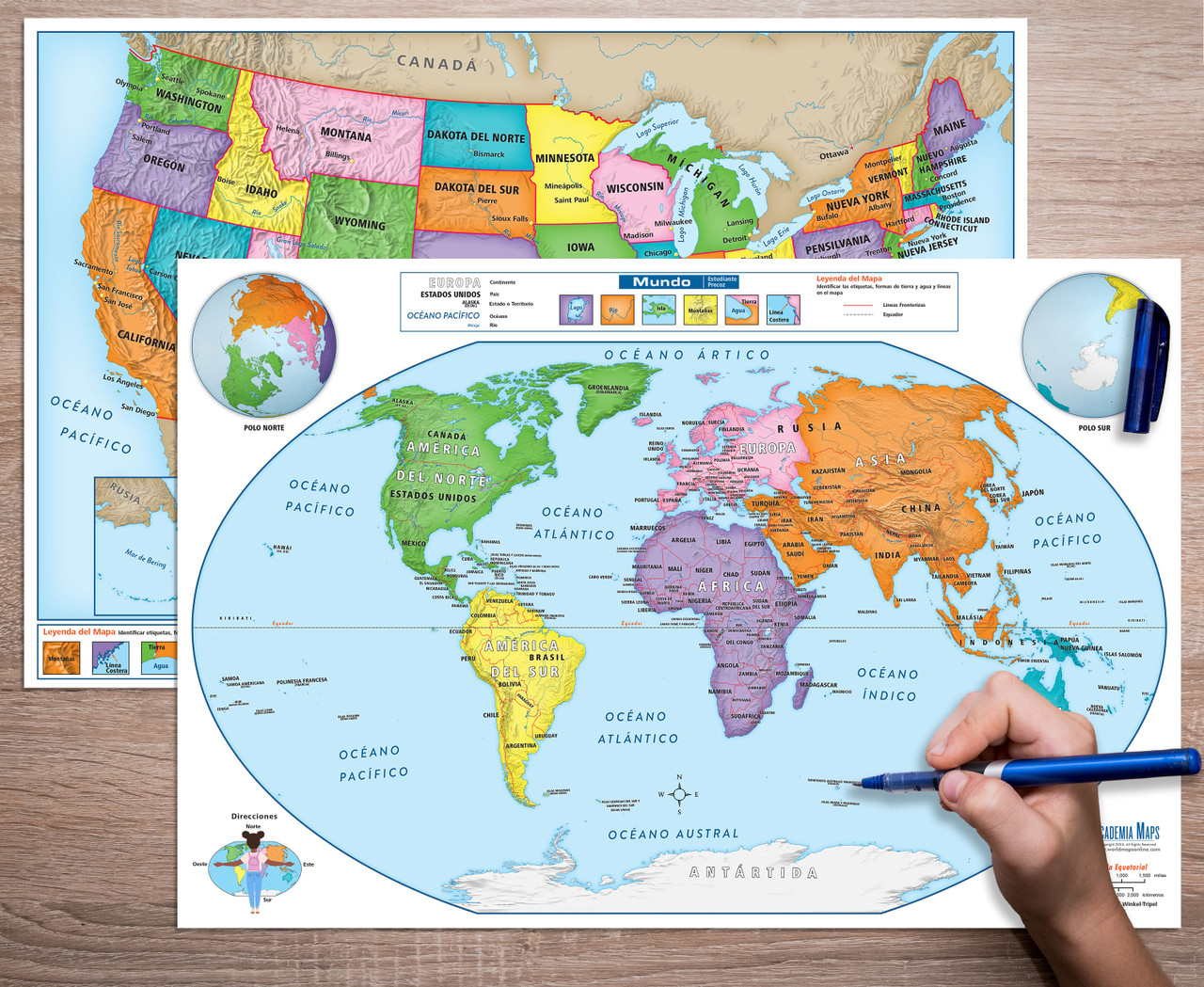 Classroom Desk Maps | World Maps Online