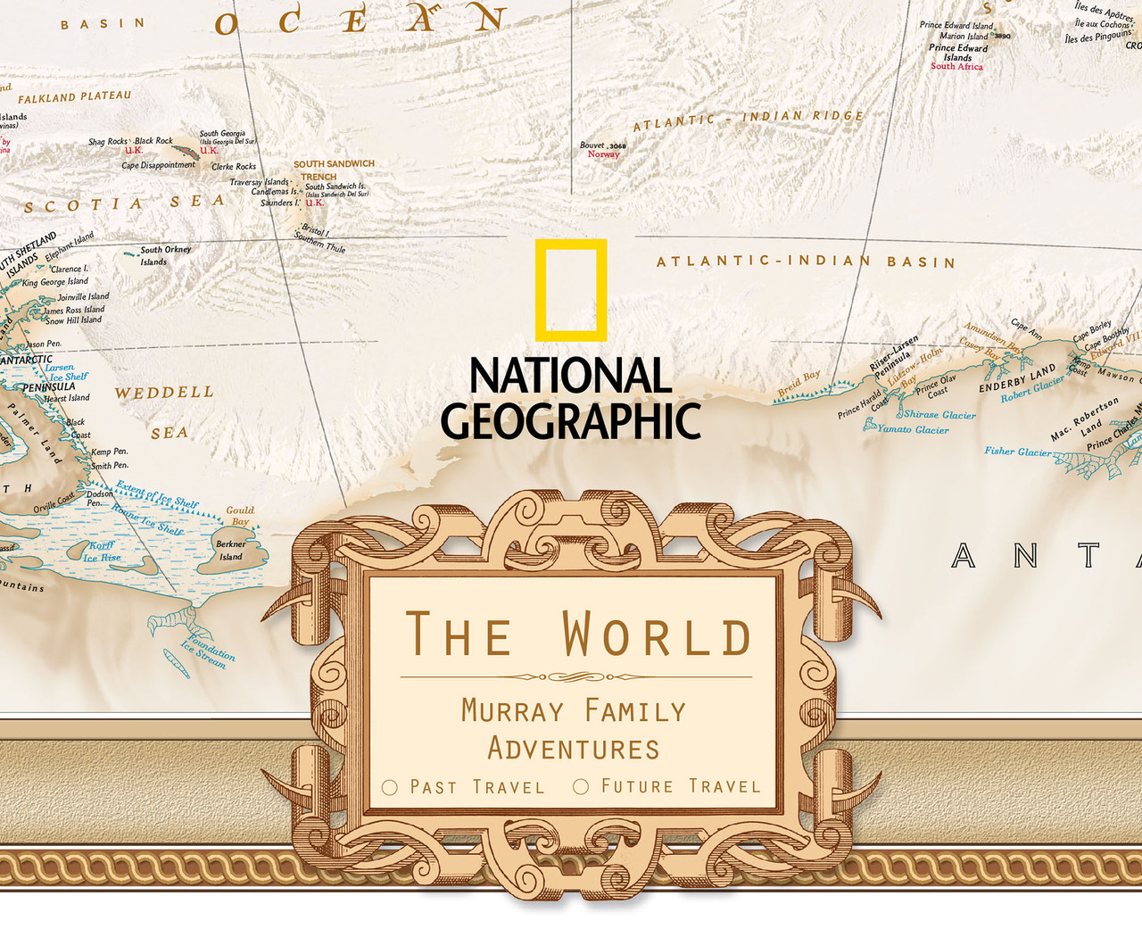 Personalized National Geographic World Executive Political Map | World ...