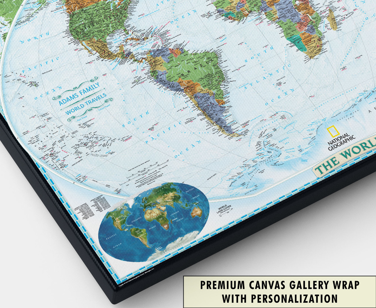 Personalized National Geographic World Decorator Political Wall Map ...