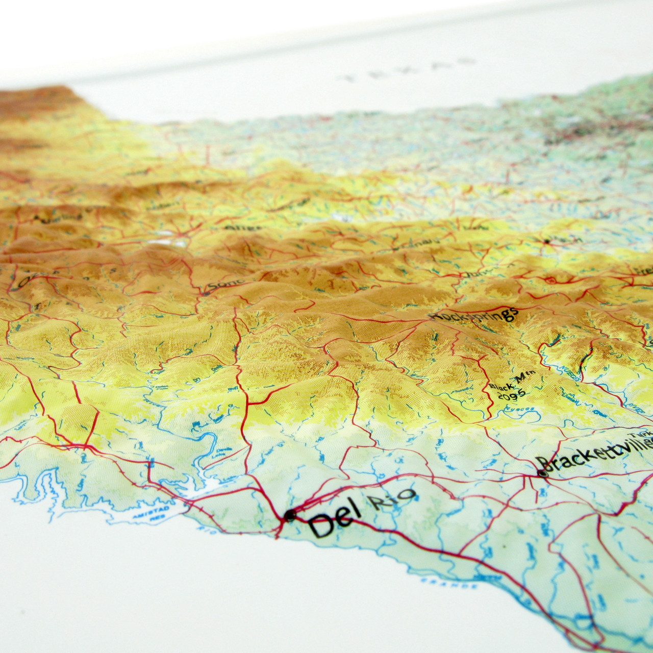 Texas Topographic Raised Relief Map | World Maps Online