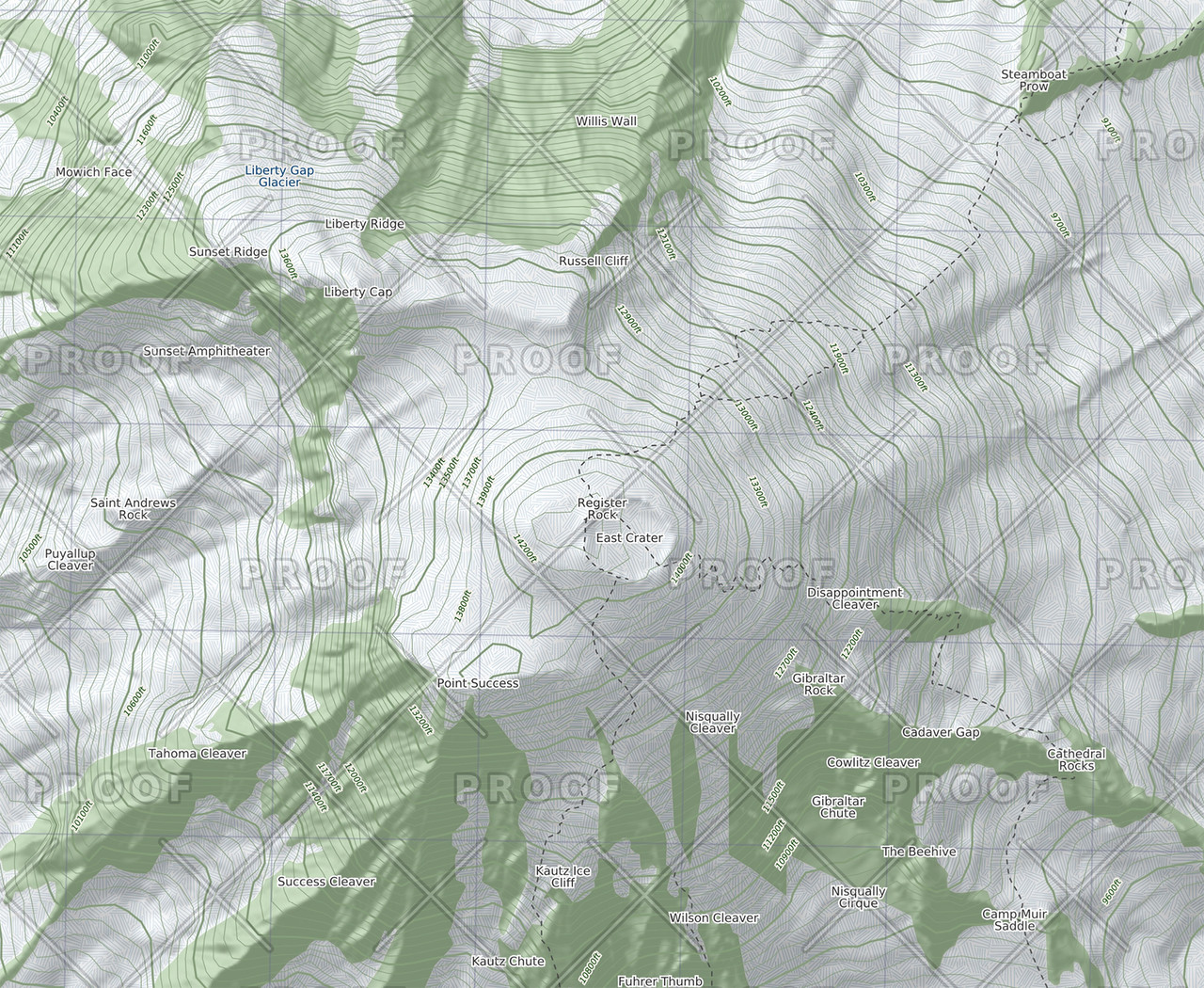 USA Terrain Custom Area Topographic Maps - Wall Map
