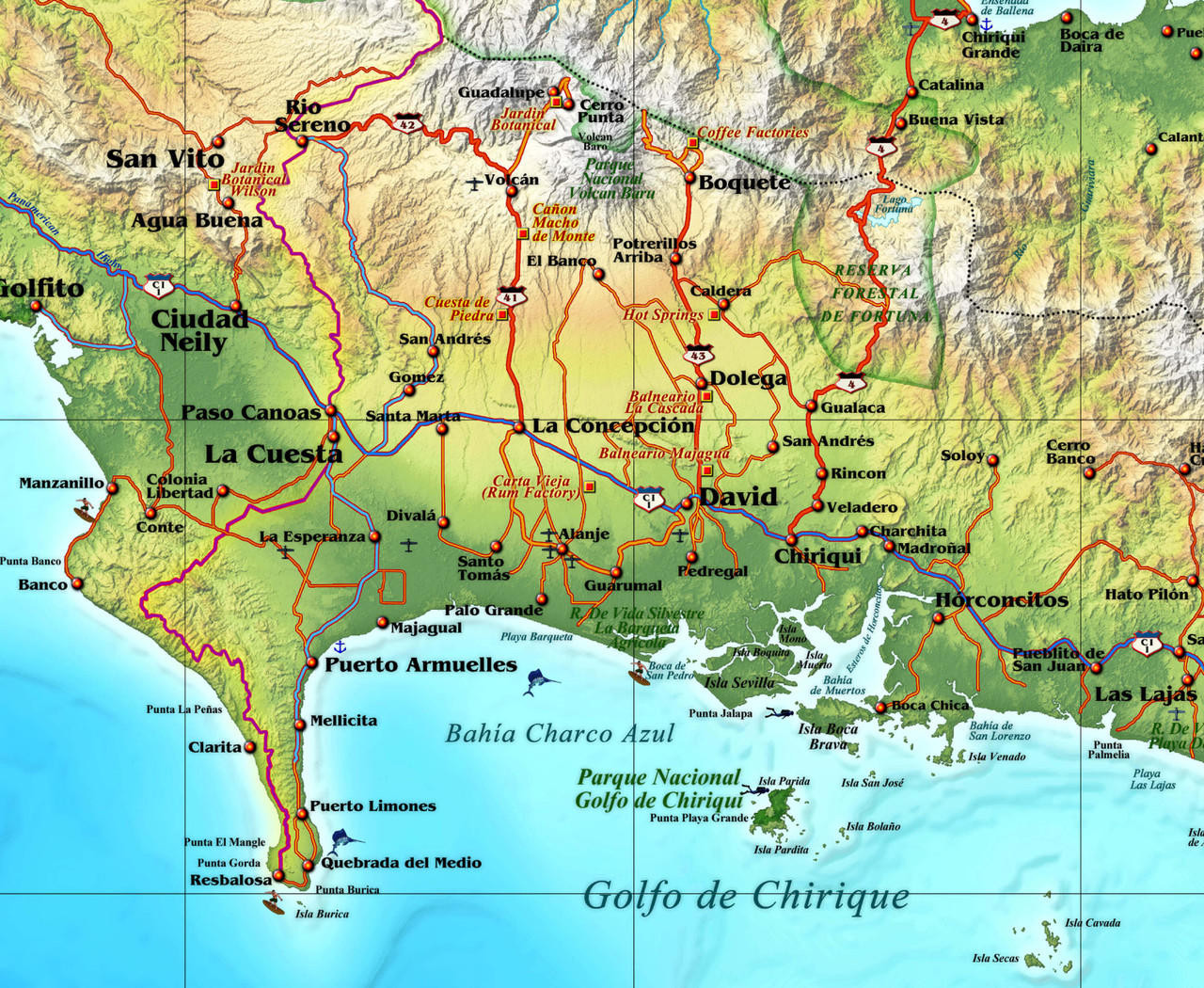 Panama Wall Map by Compart Maps | World Maps Online