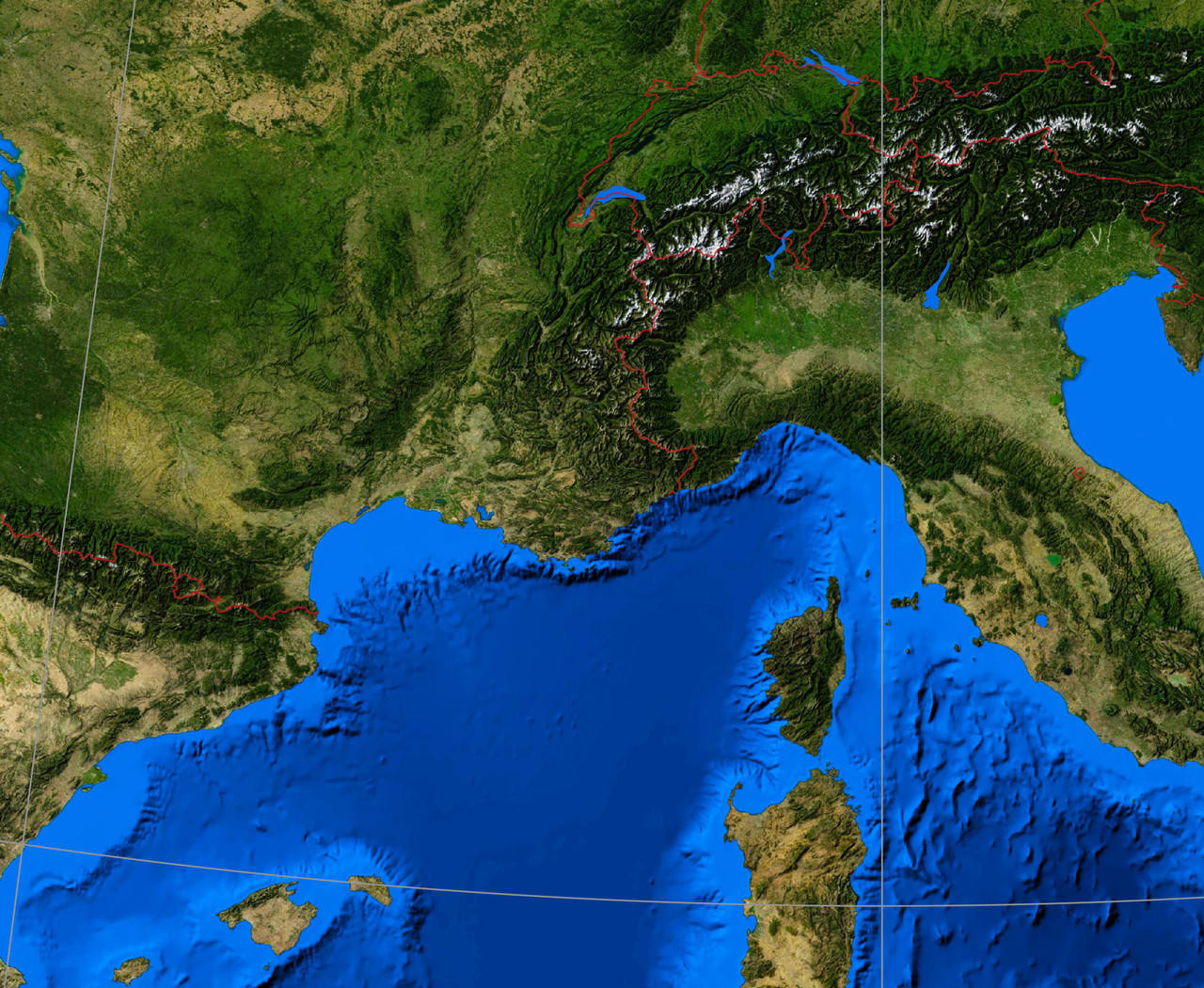 Europe Satellite Image Map - Topography & Bathymetry | World Maps Online