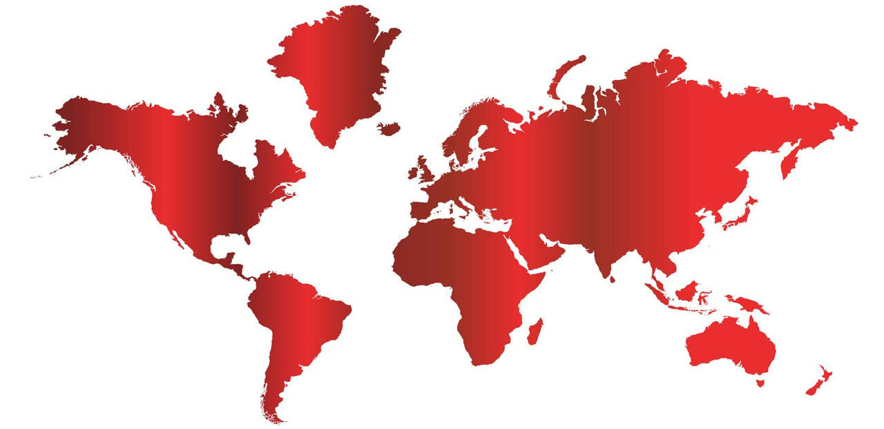 Studio Map Mural - Red Gradient | World Maps Online