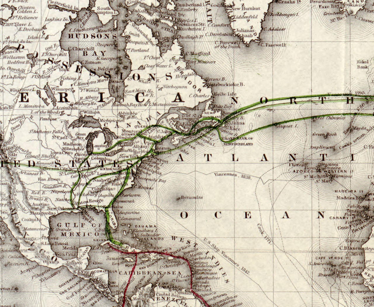 Historical Map of the World Telegraph Lines - 1871 | World Maps Online