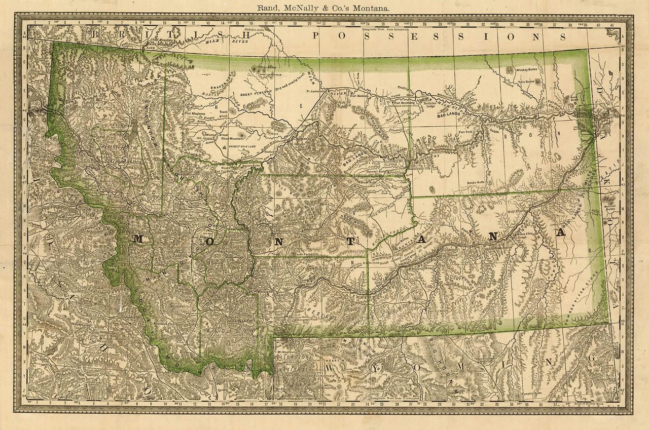 Historic Map - Montana - Railroad Map - 1881 | World Maps Online