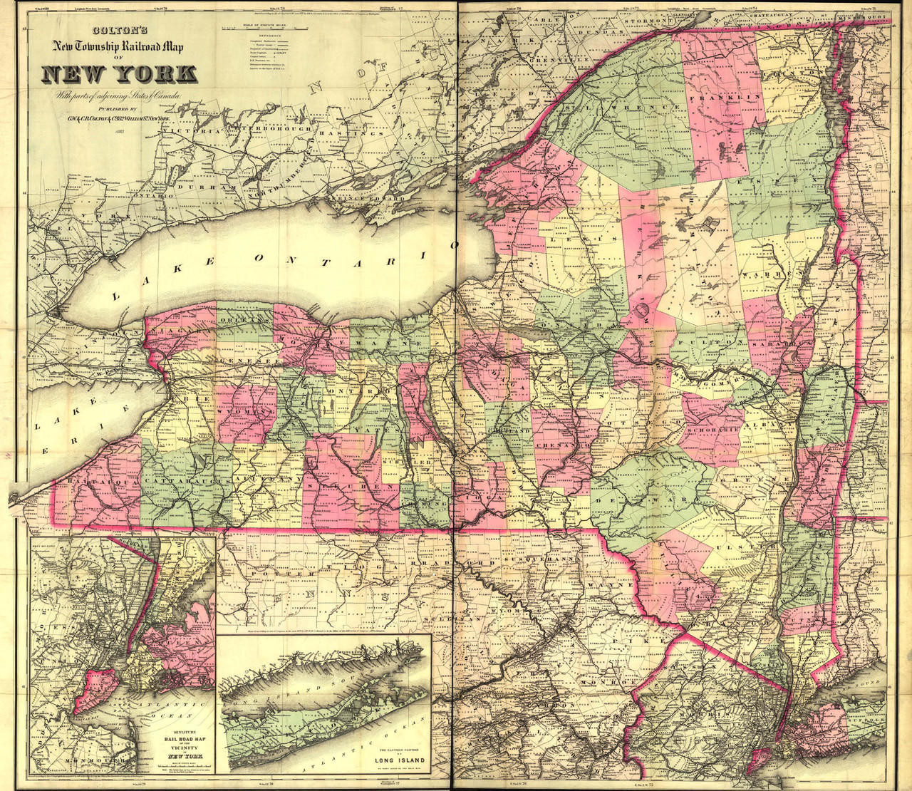 Historic Map - New York - Railroad Map - 1883 | World Maps Online