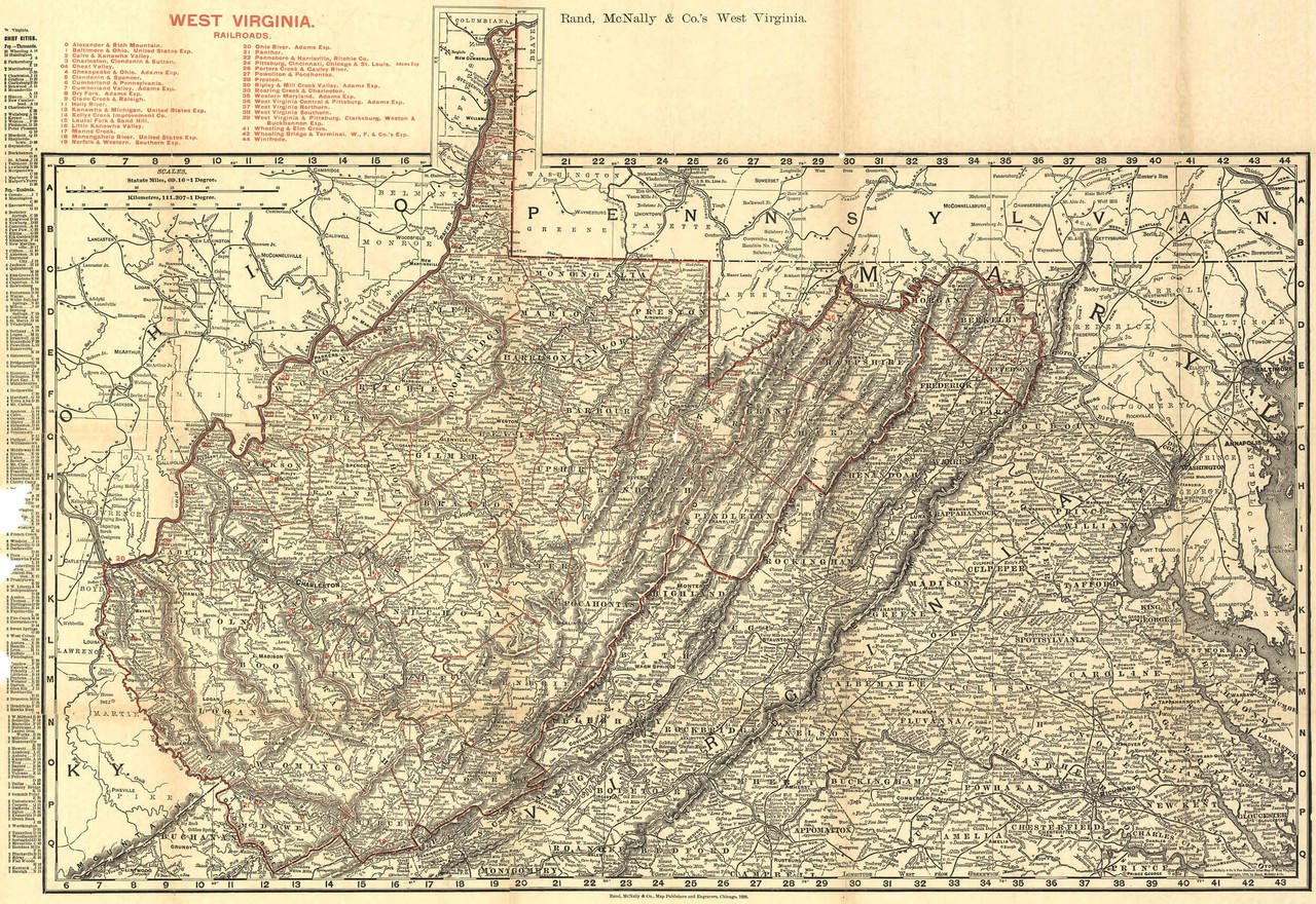 Historic Railroad Map of West Virginia - 1898 | World Maps Online