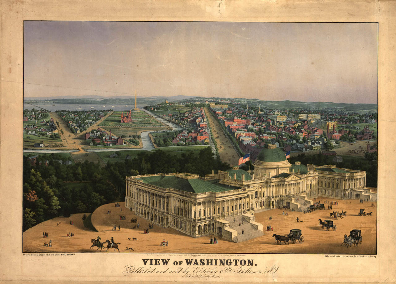 Historic Map - Washington, DC - 1852 | World Maps Online