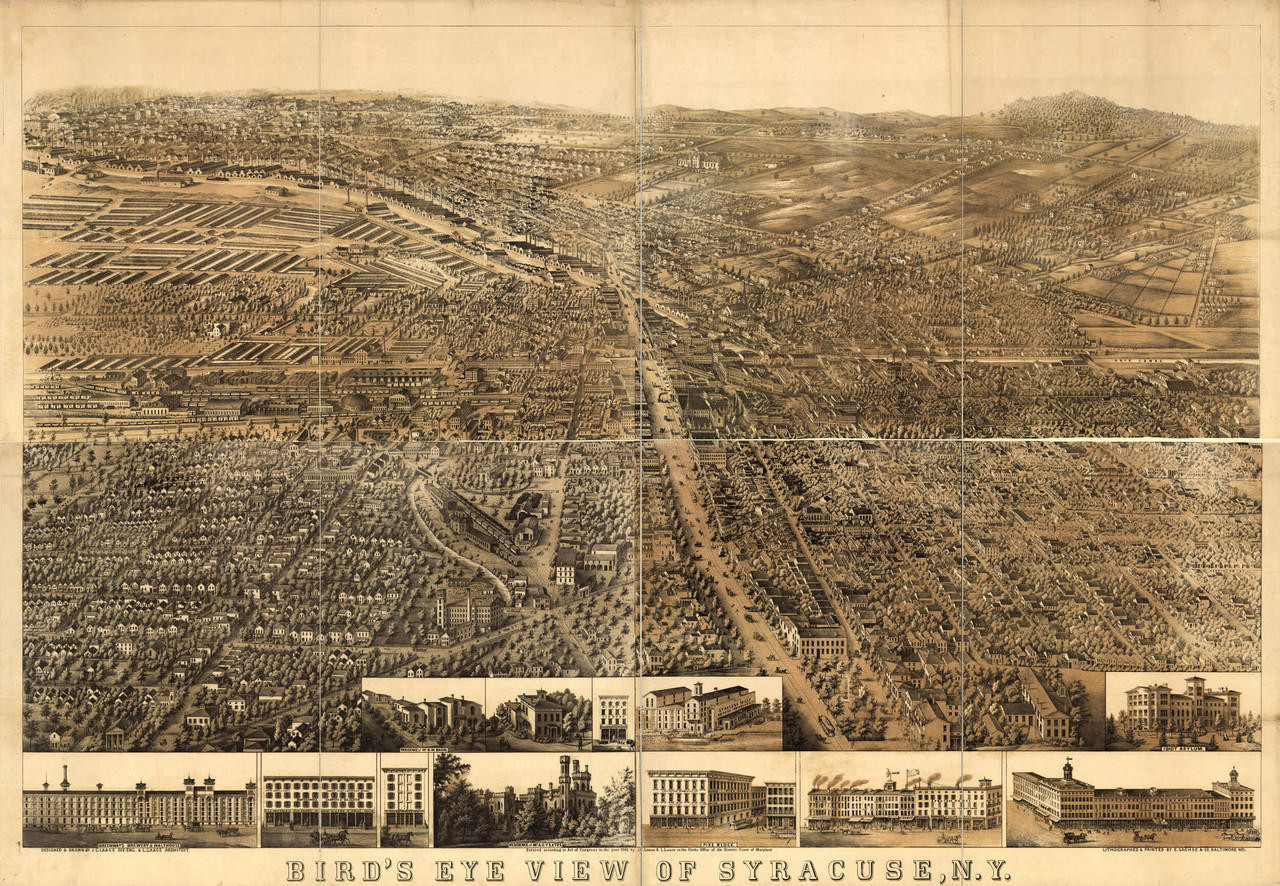 Historic Map - Syracuse, NY - 1868 | World Maps Online