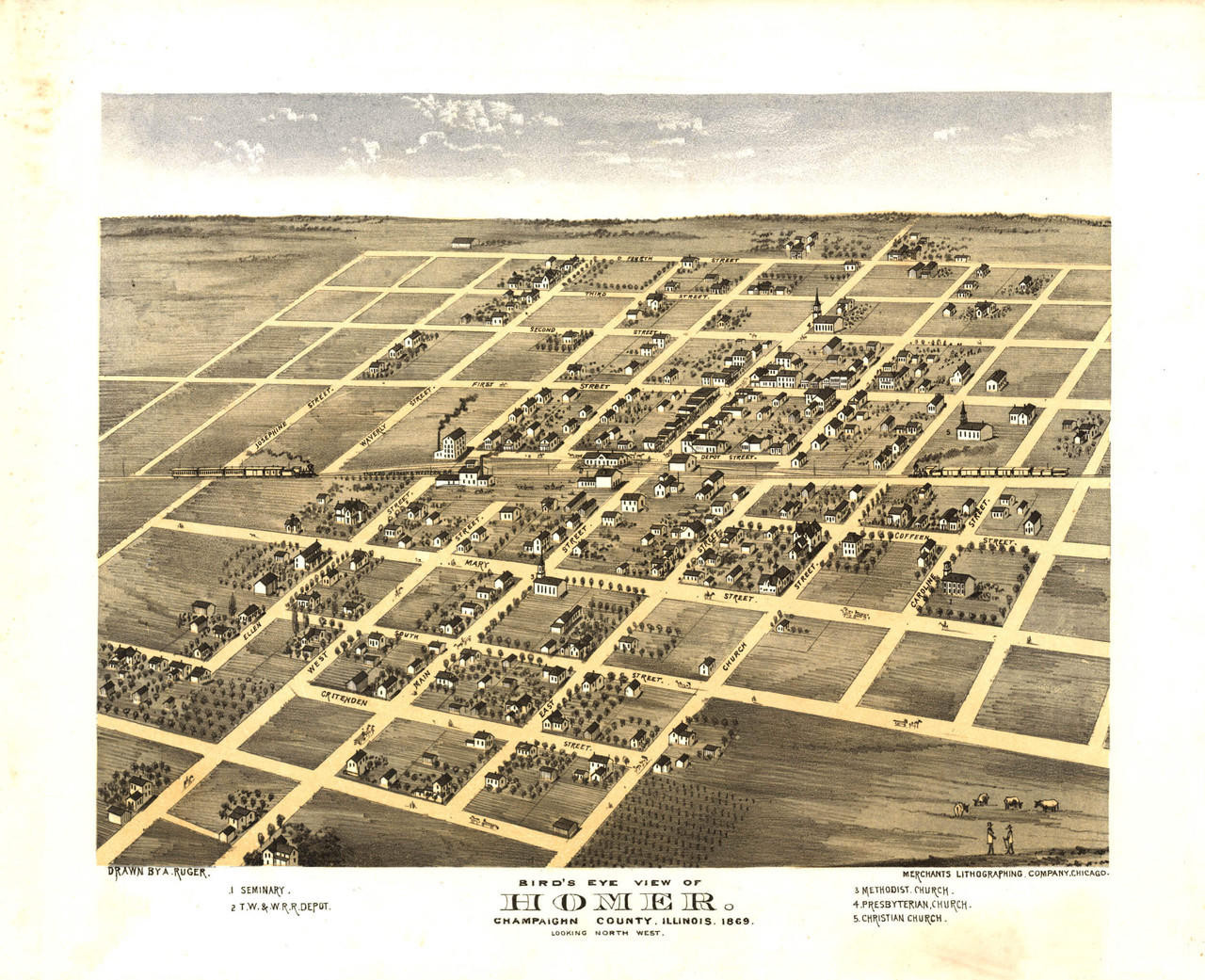 Historic Map - Homer, IL - 1869 | World Maps Online
