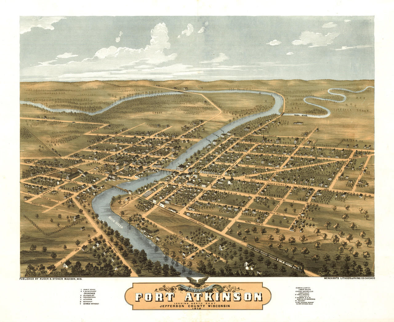 Historic Map - Fort Atkinson, WI - 1870 | World Maps Online